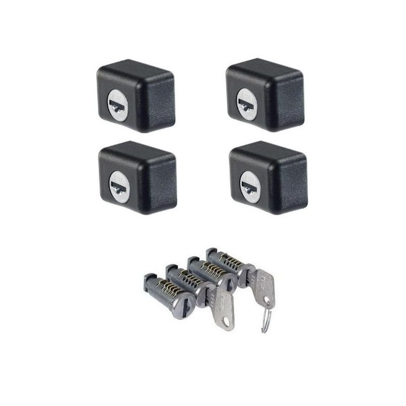 4 anti-theft end caps CRUZ ST + 4 anti-theft key locks